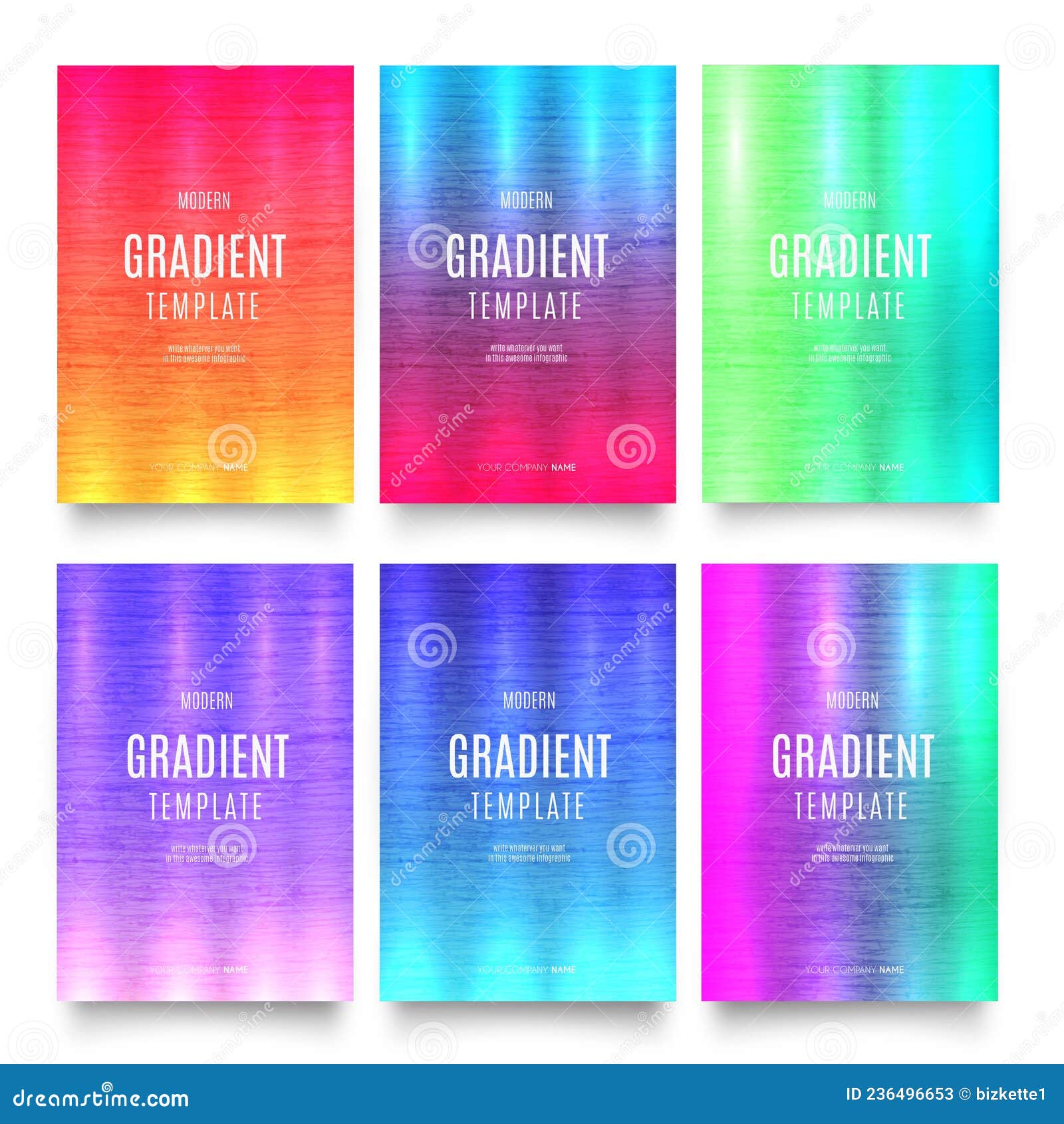 Modern Gradient Template Brochure Cover Pack Vector Illustration Stock ...