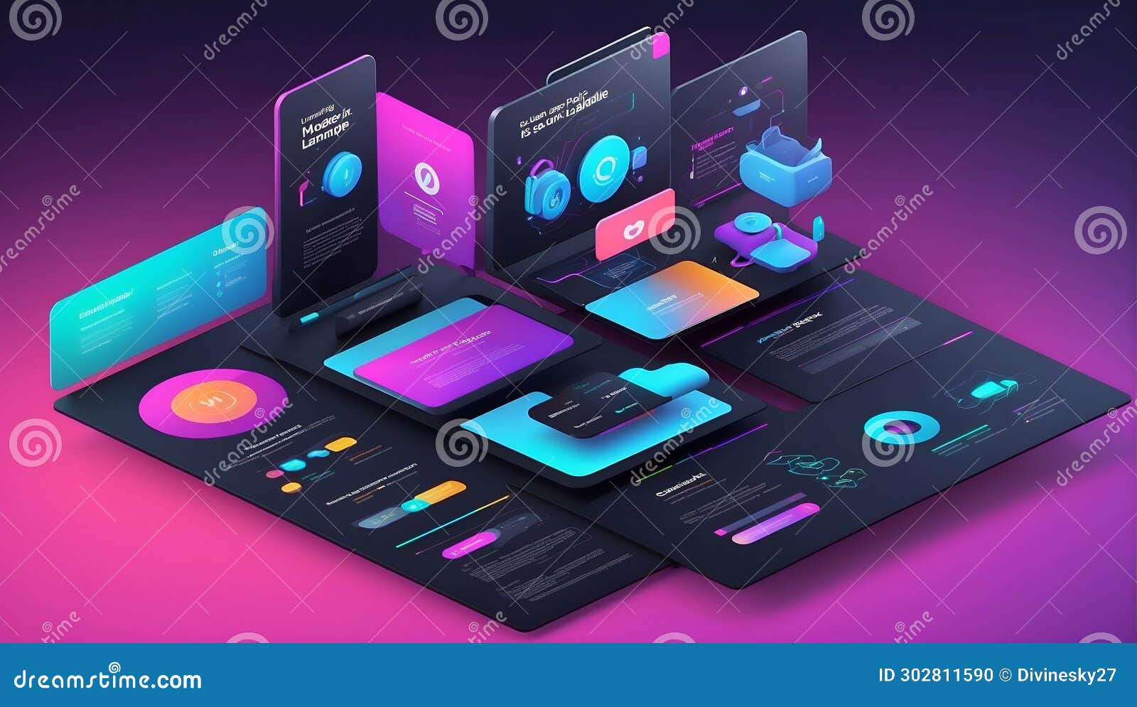 Modern Gradient UX Design. AI Generate Stock Illustration ...
