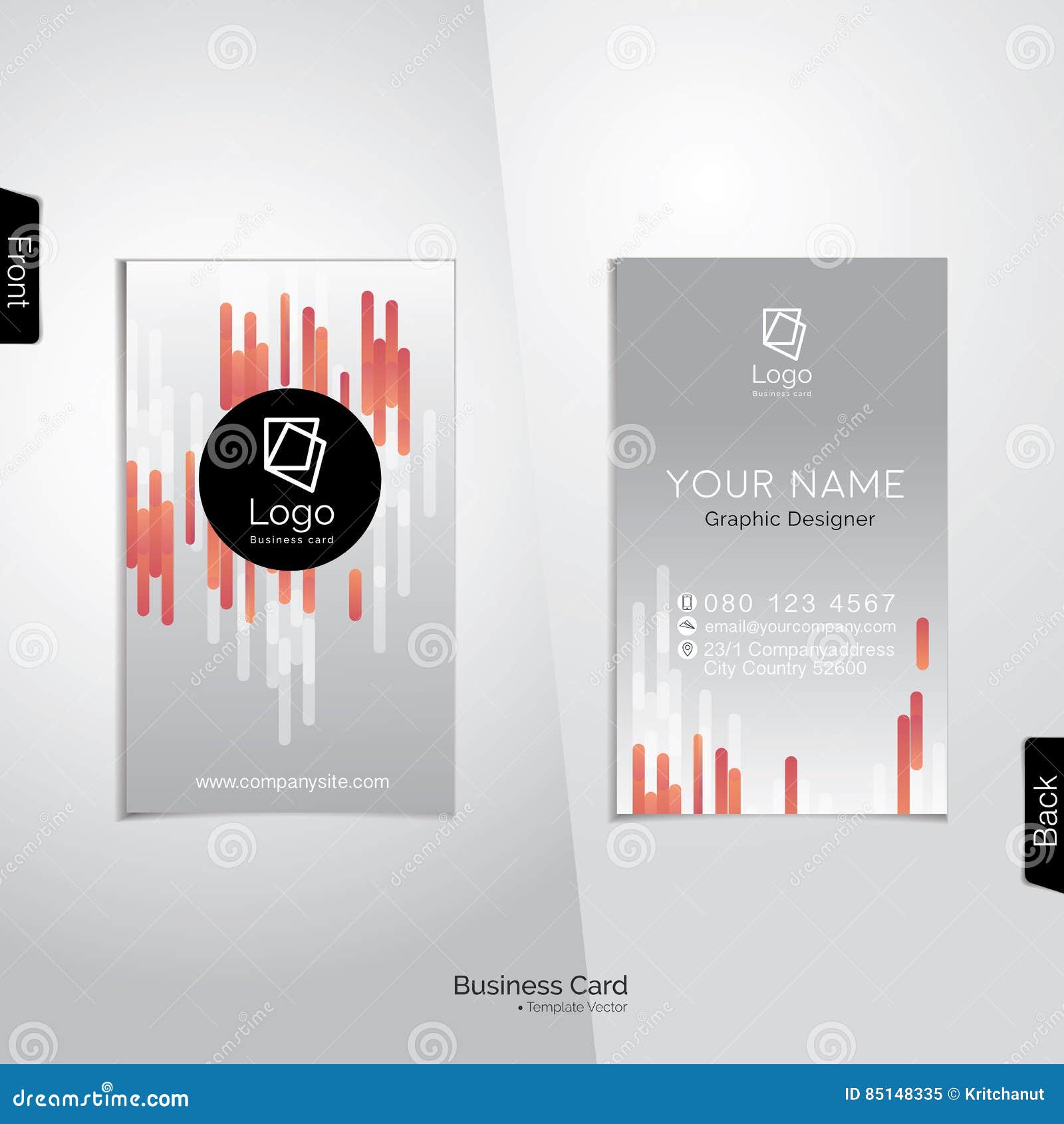 Modern Gradient White Gray Business Card Stock Vector - Illustration of ...