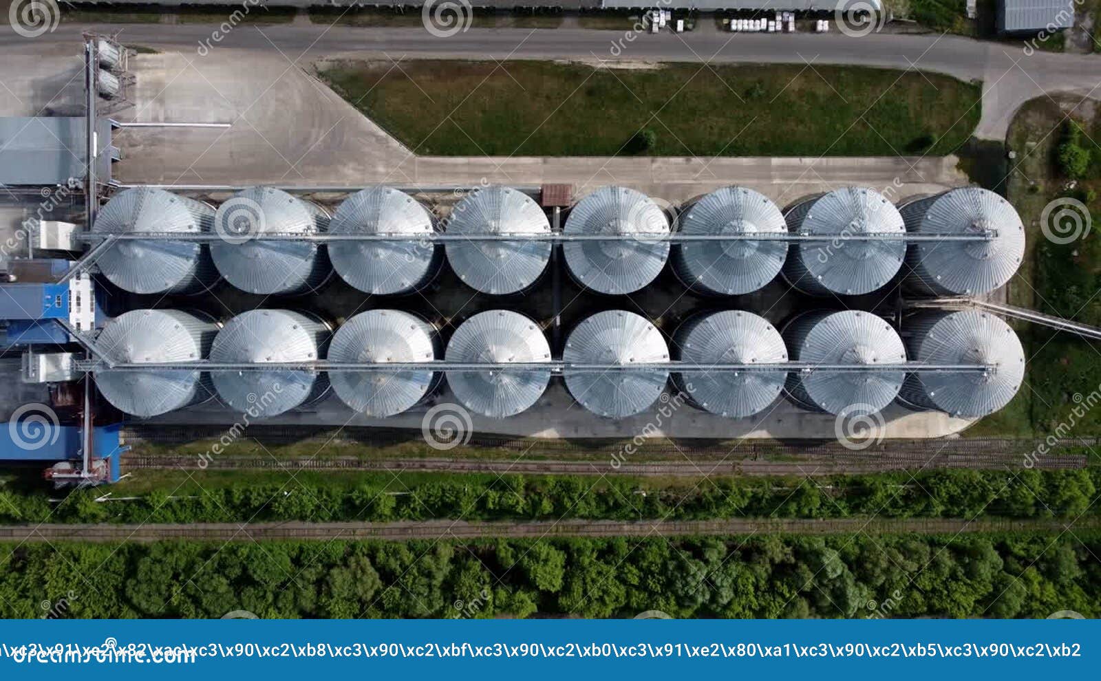 Modern Grain Silo Elevator, View from a Height and from Different ...