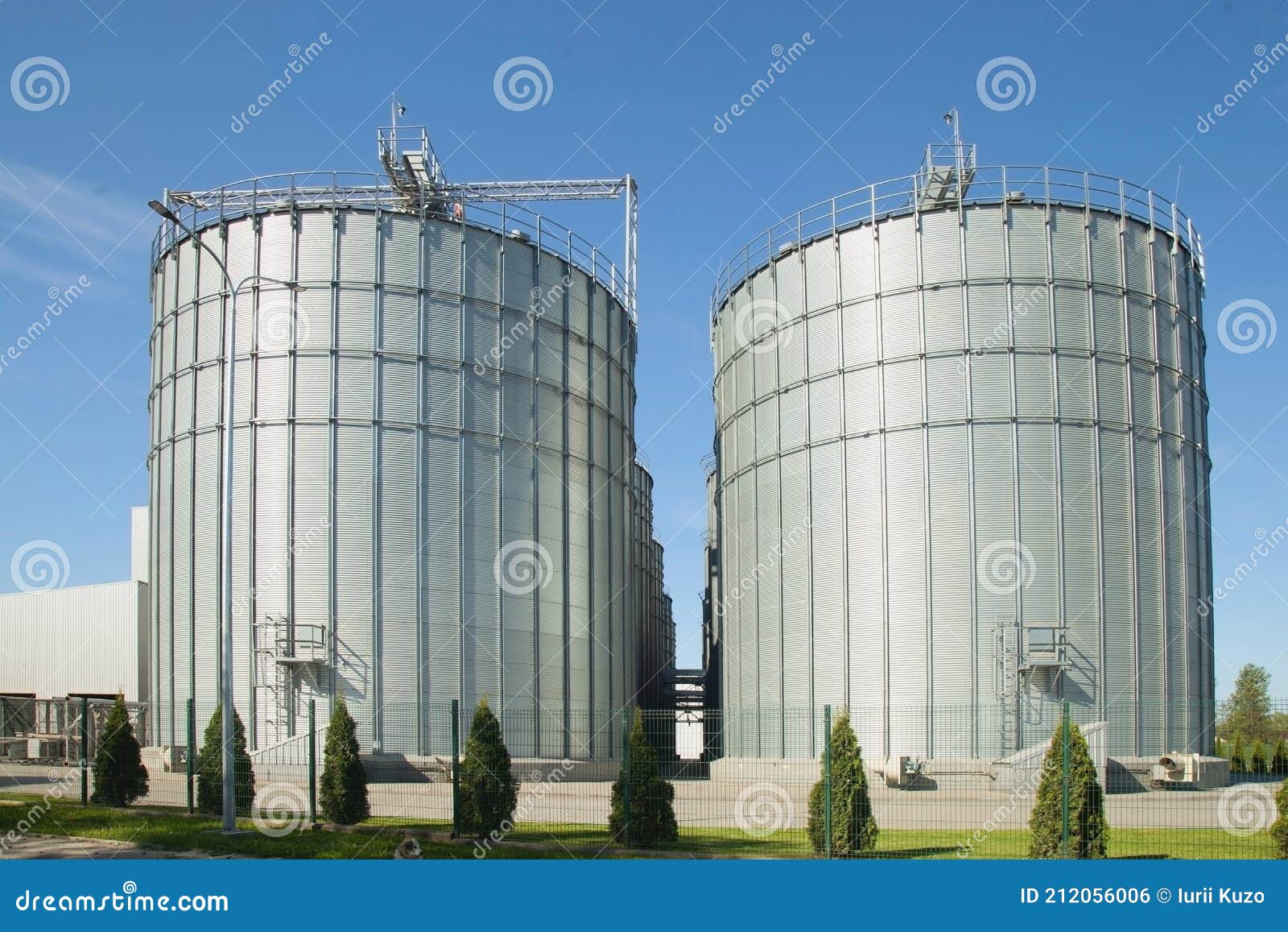Modern Granary. Background a Large Agro-processing Plant for the ...