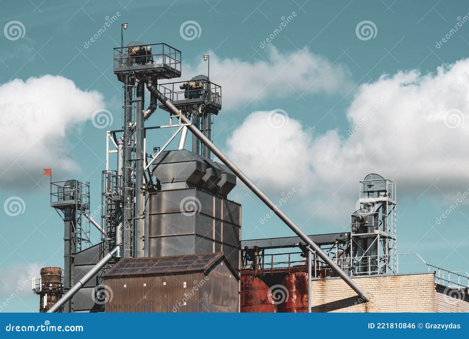 Modern granary elevator stock photo. Image of storage - 221810846