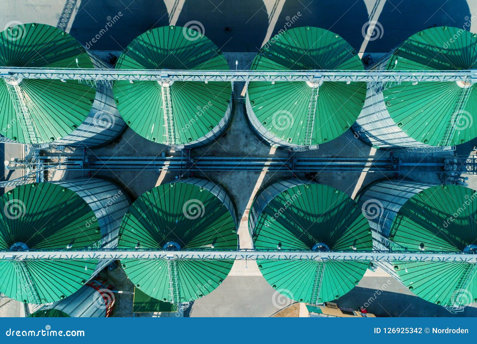 A Modern Granary. View of Grain Silos from Above Stock Photo - Image of ...