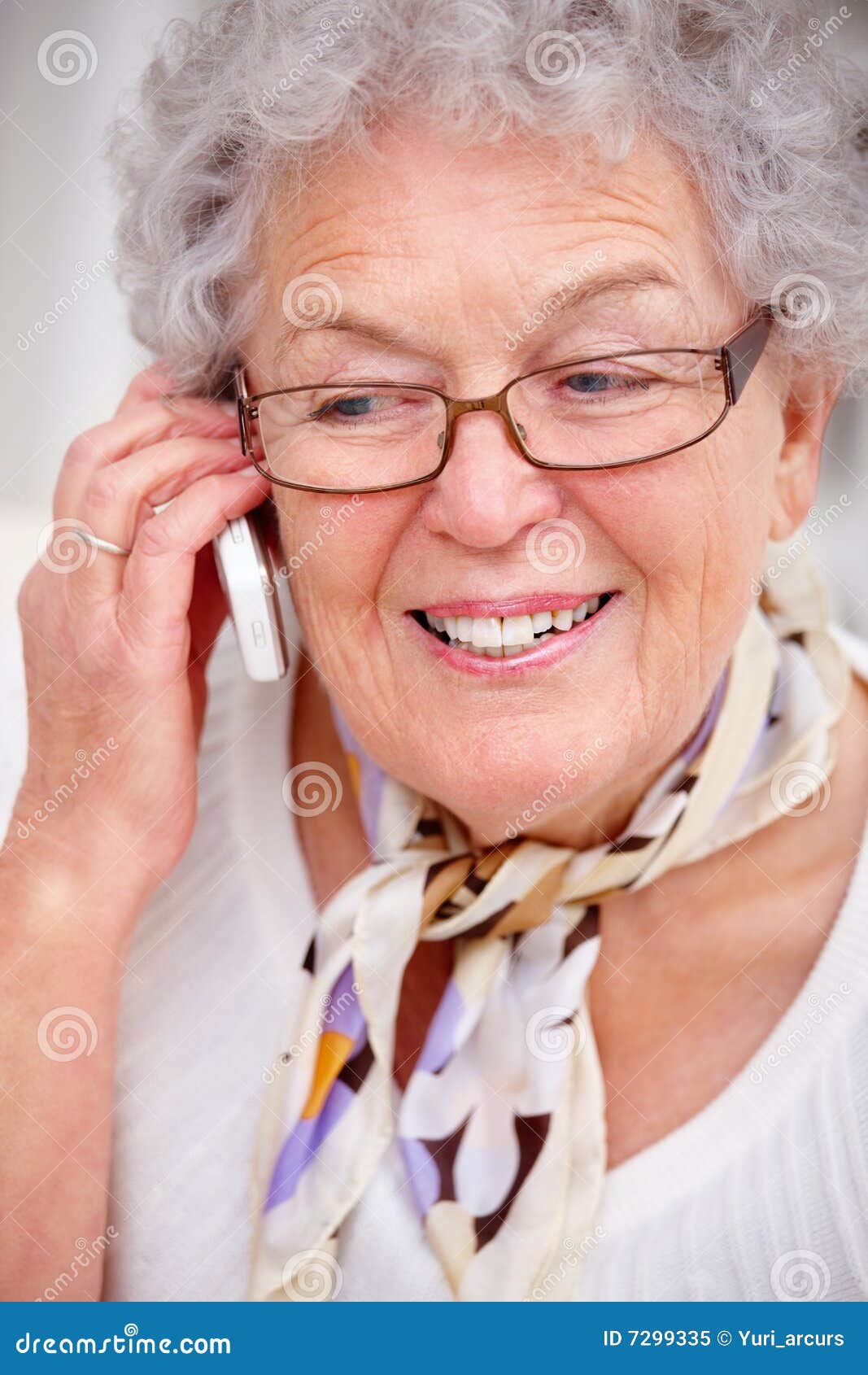Modern Grandma Talking on a Cellphone Stock Image - Image of friendly ...