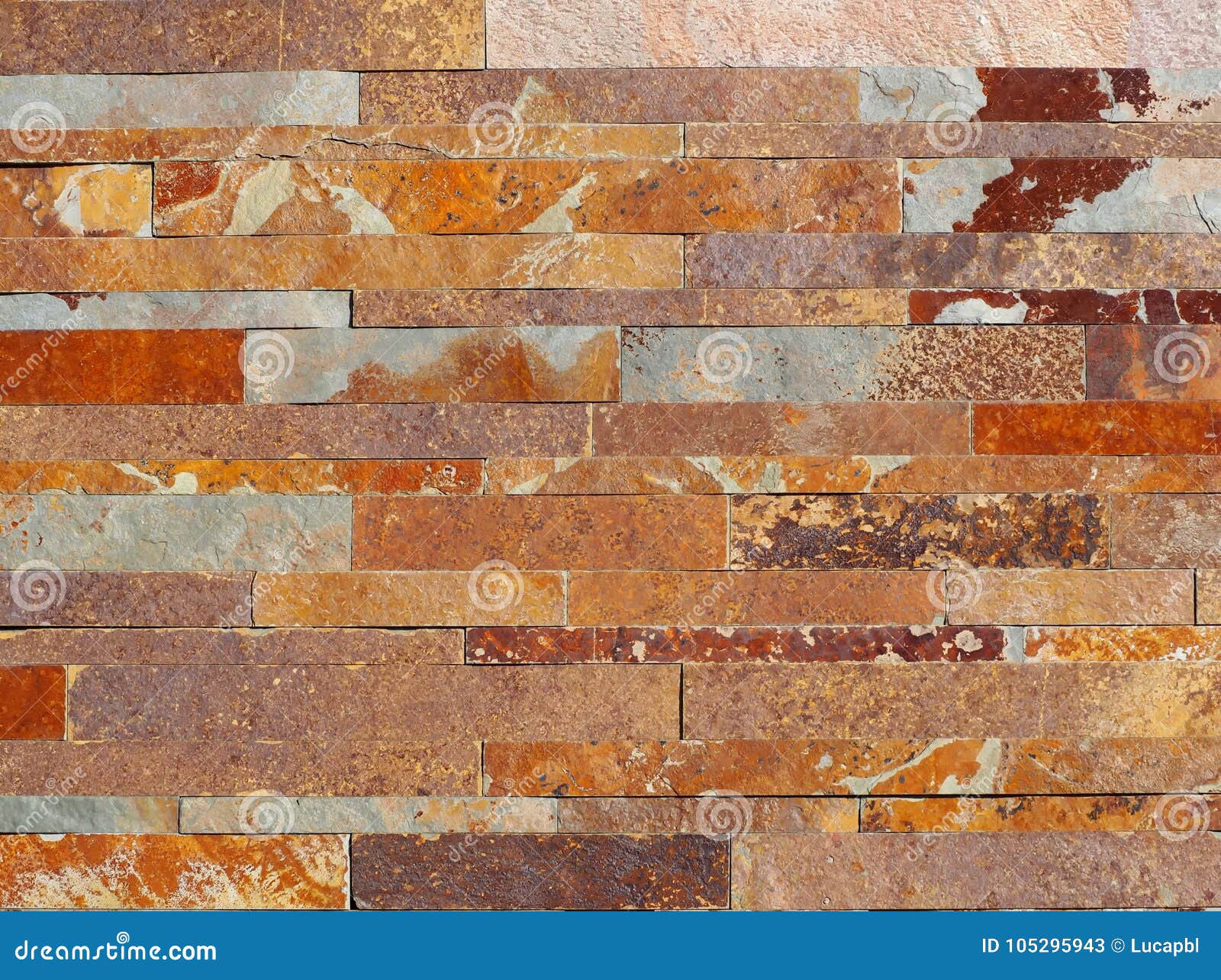 Modern Granite Stone Wall, Made of Bricks of Different Shades of Colors ...