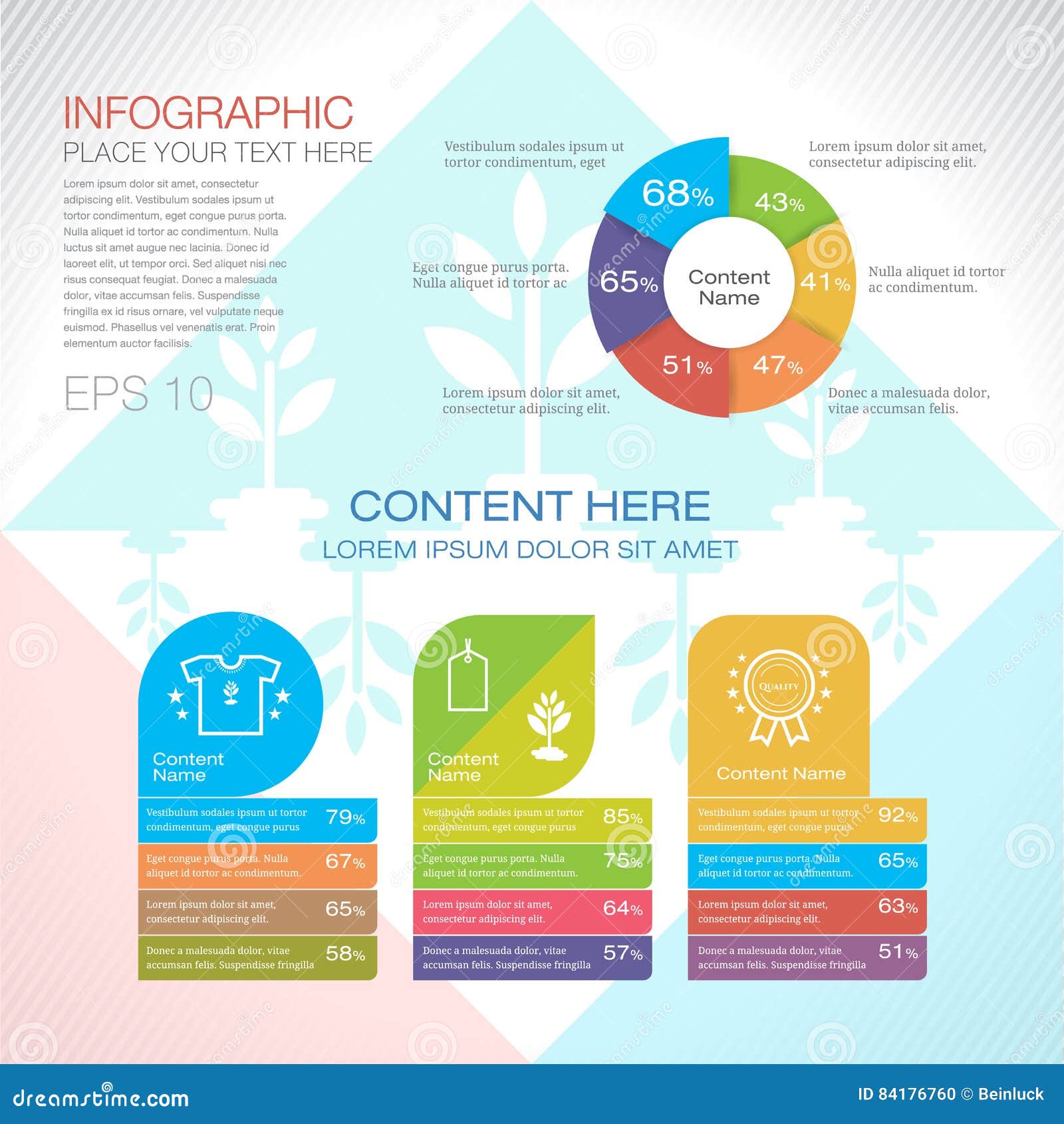 Modern Bar Graph Template. Business Infographic. Flat Color Style ...