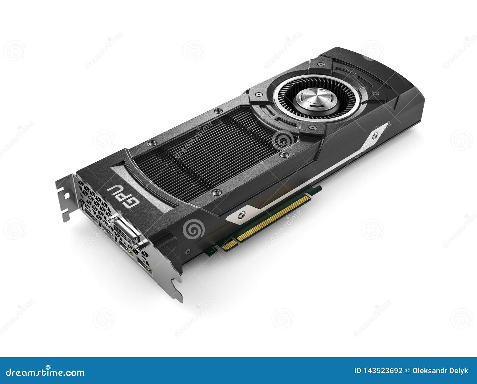 Modern Graphic Card GPU Isolated on White Background 3d Stock ...