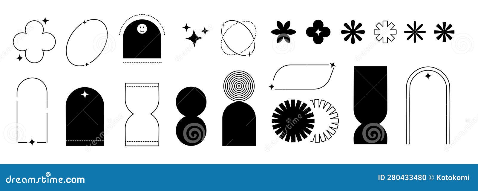 Modern Graphic Design Elements. Geometry Shapes, Arc, Oval Frames with ...