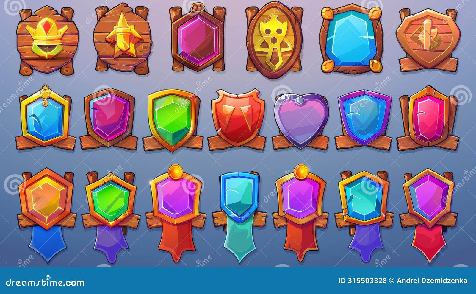 Modern Graphic Elements for Second-dimension Design and RPG Games. Game ...