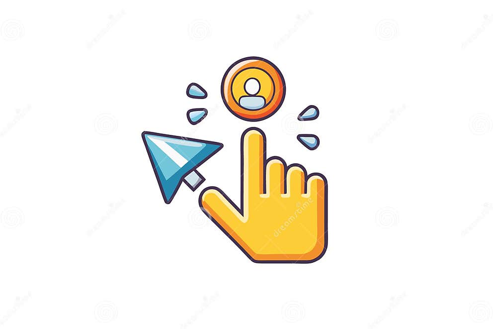 Modern Graphic of a Finger Pointing To Interactive Icons, Symbolizing ...