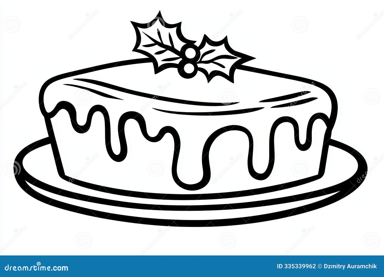 Modern Graphic Illustration with Continuous Line Drawing of Pudding ...
