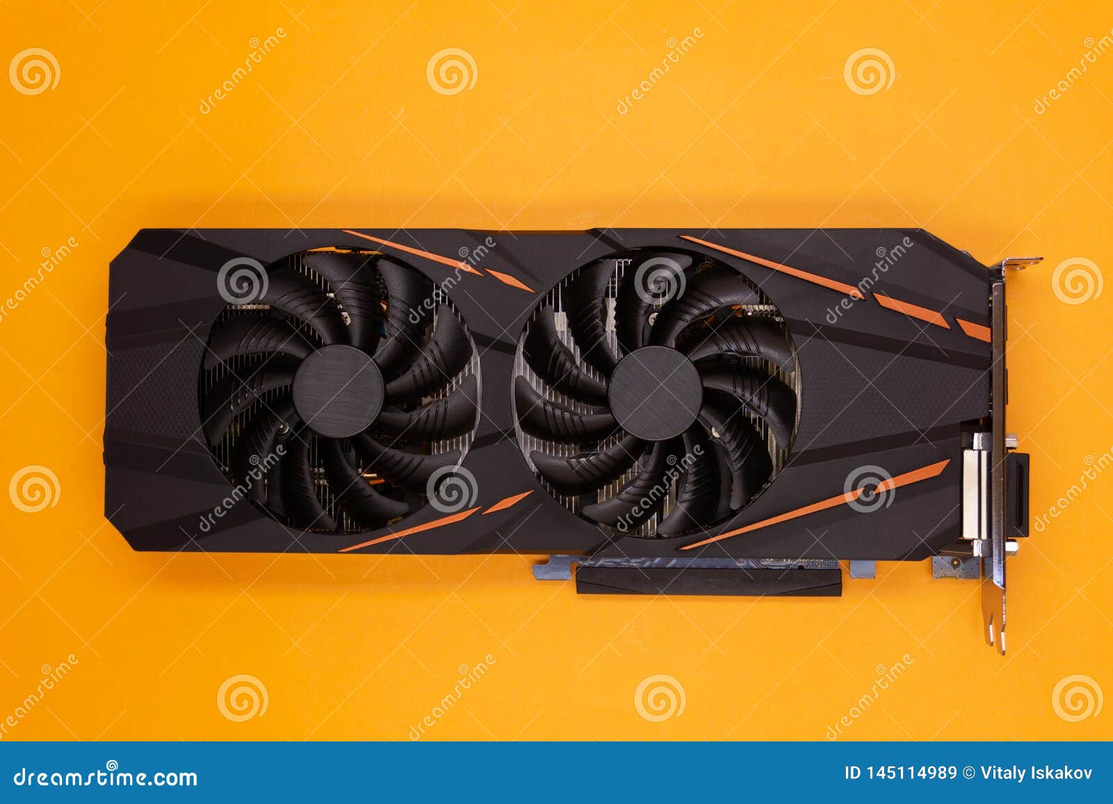 Modern Graphic Video Card on Red Background Stock Image - Image of ...