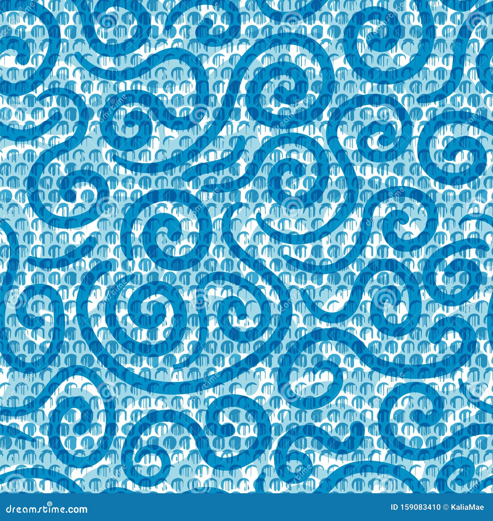 Modern Graphic Wave Pattern Seamless Background. Water Element Design ...