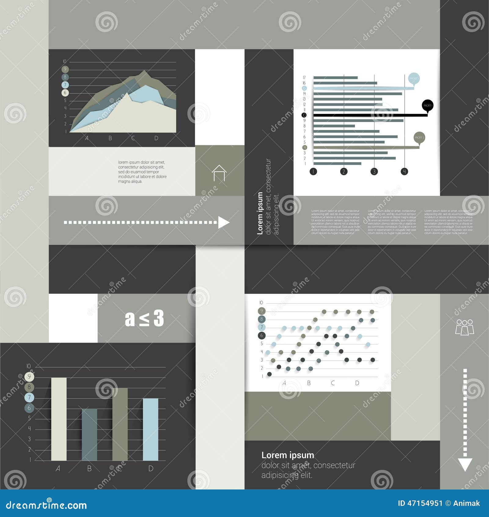 Modern Graphics Design Square Diagram. Stock Vector - Illustration of ...