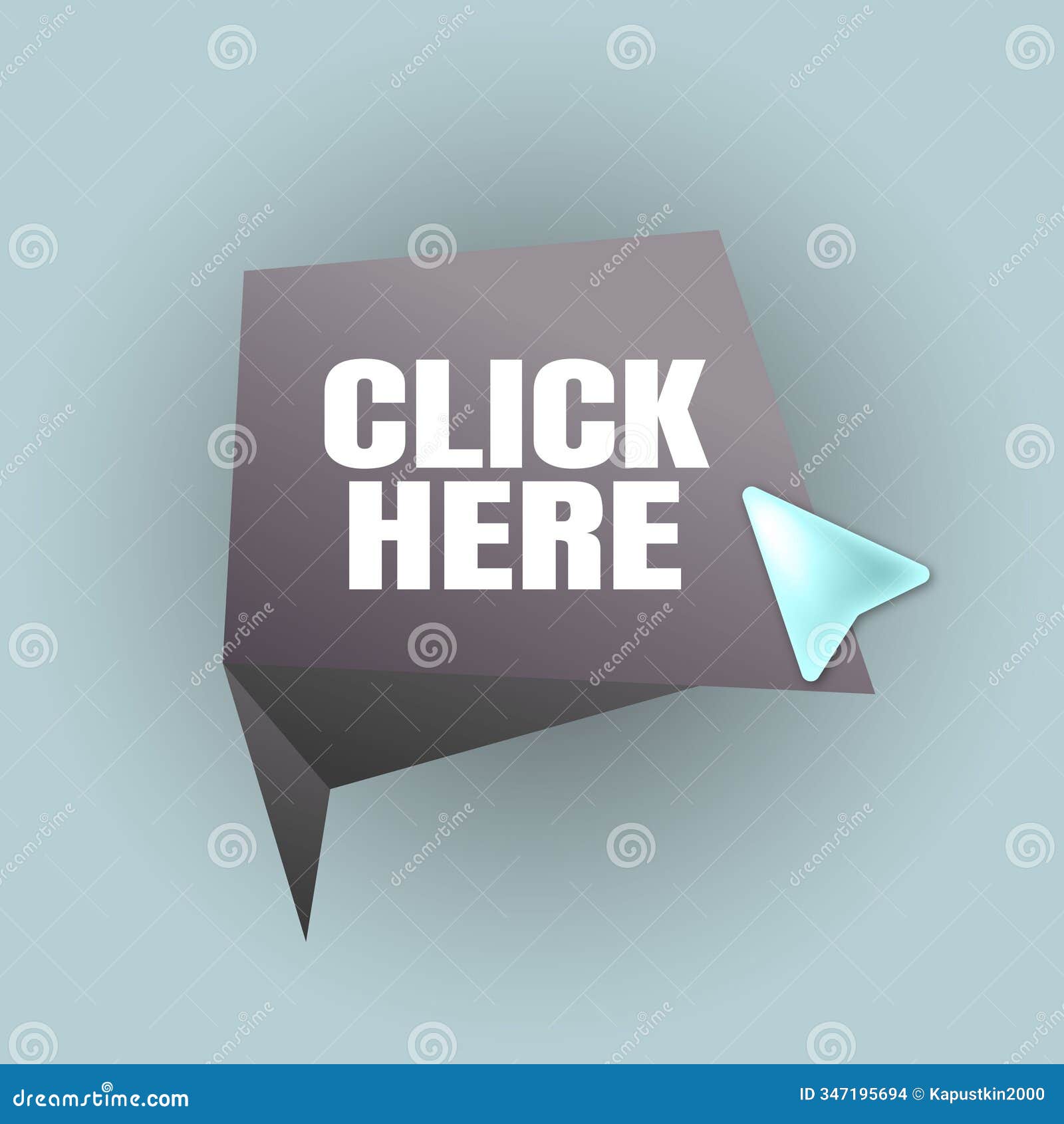 Modern Gray Click Here Banner with Pointer Stock Vector - Illustration ...