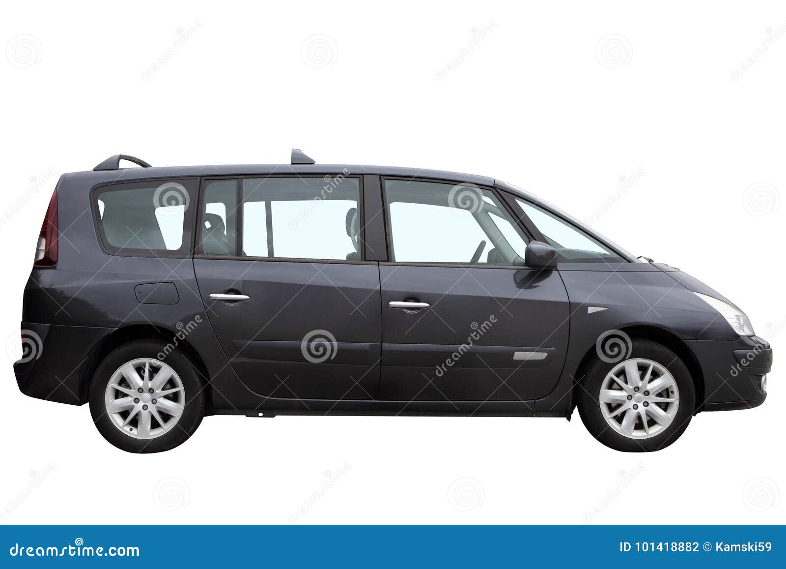 Modern gray minivan. stock photo. Image of vehicle, isolated - 101418882
