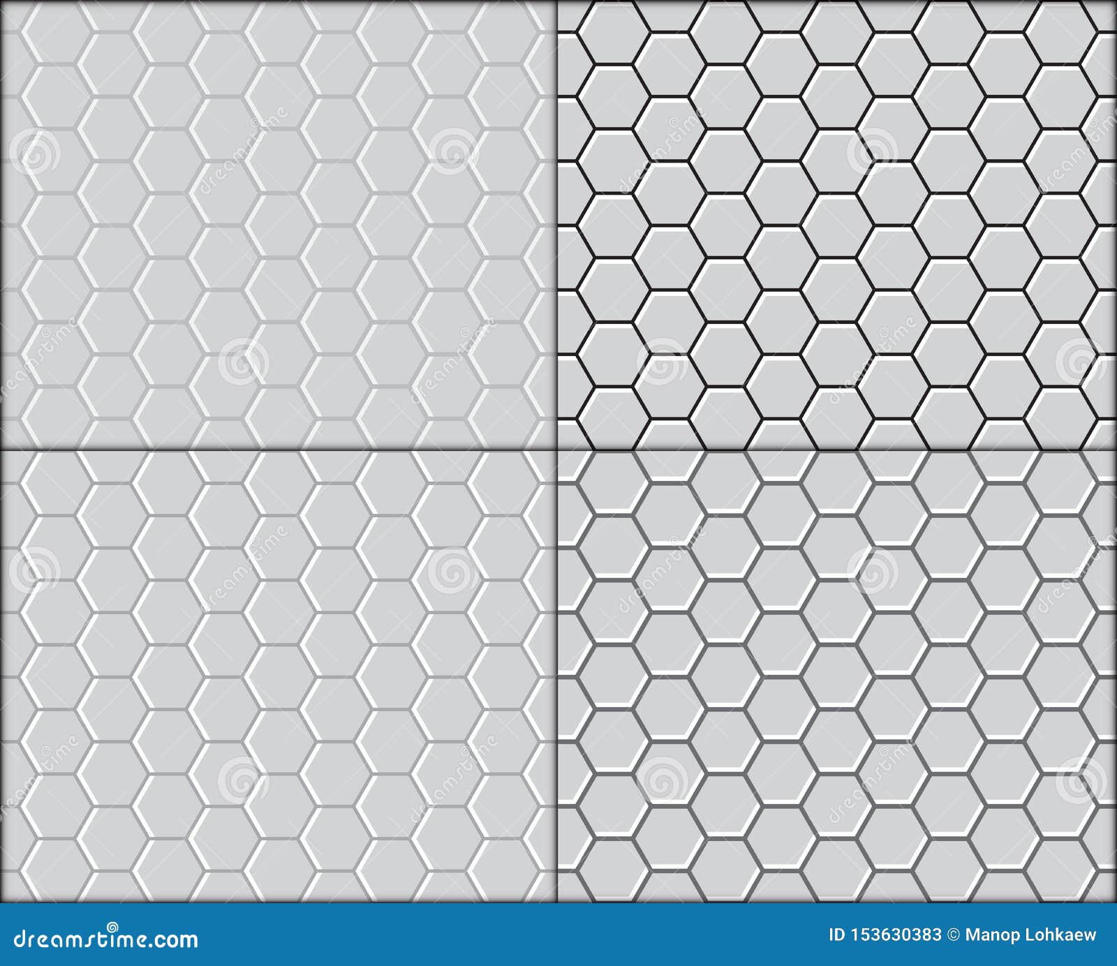 Modern Gray Scale Hexagon Seamless Pattern Background Vector ...