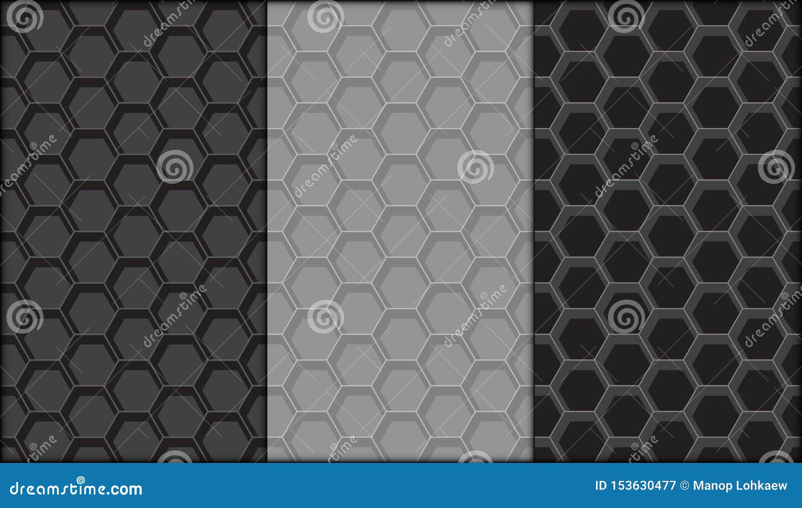 Modern Gray Scale Hexagon Seamless Pattern Abstract Background Stock ...