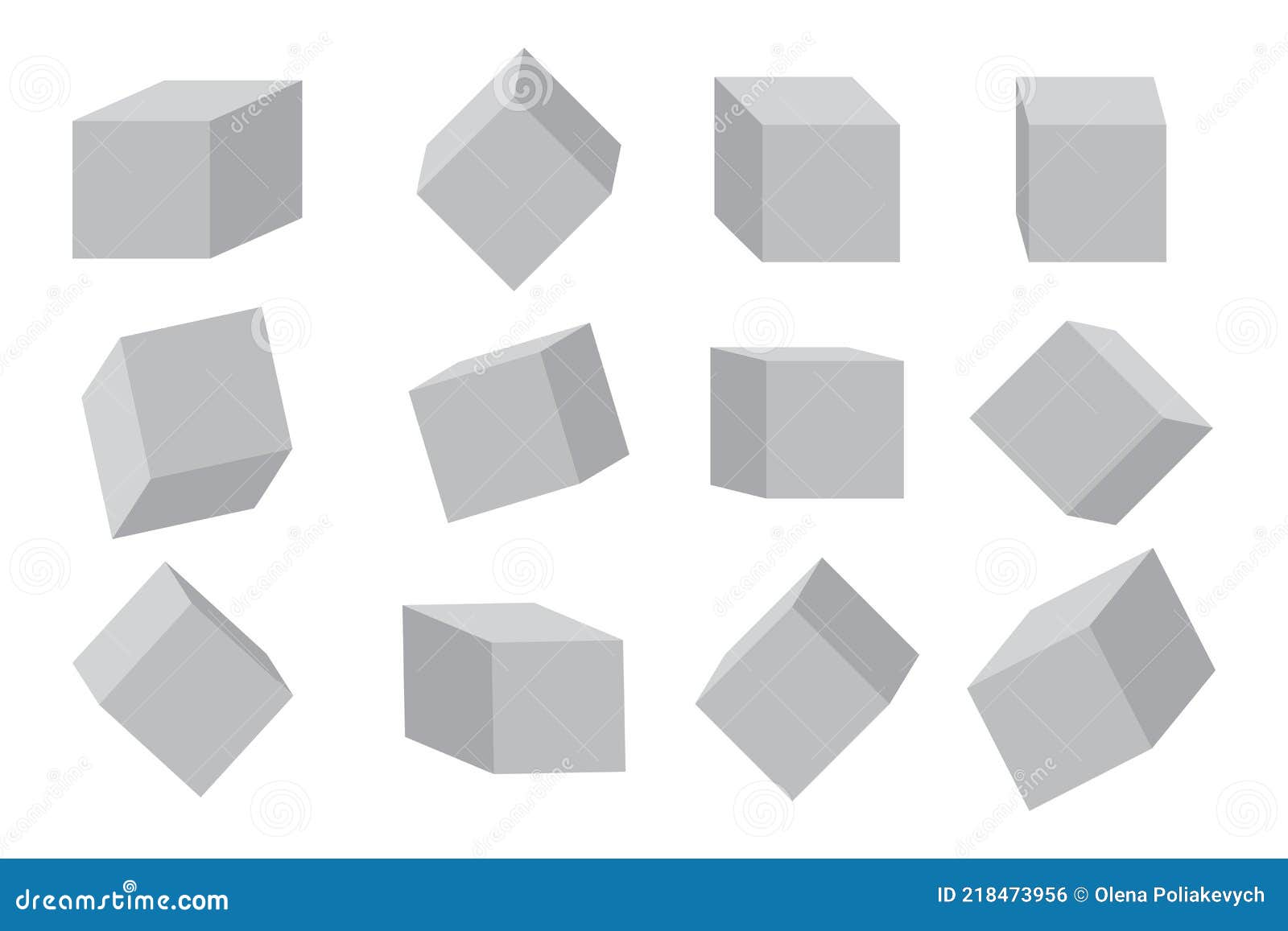 Modern Gray Volumetric Cubes. Modern Building Banner. Rectangle Design ...