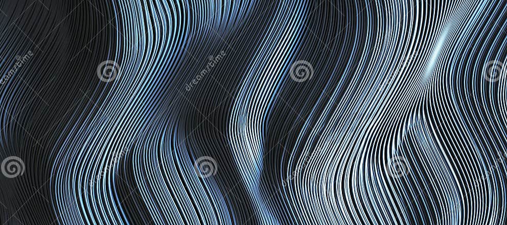 Modern Gray Wavy Pattern Wide Background. Stock Illustration ...