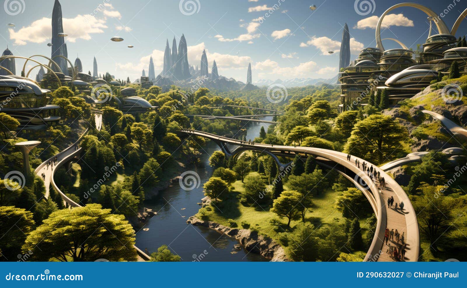 A Modern Green City with All Facilities Stock Image - Image of brick ...
