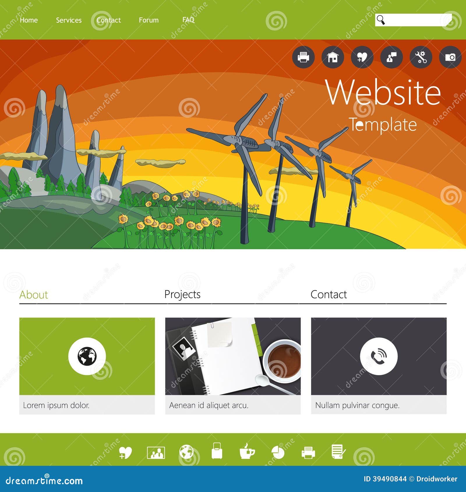 Modern green eco website stock vector. Illustration of environment ...