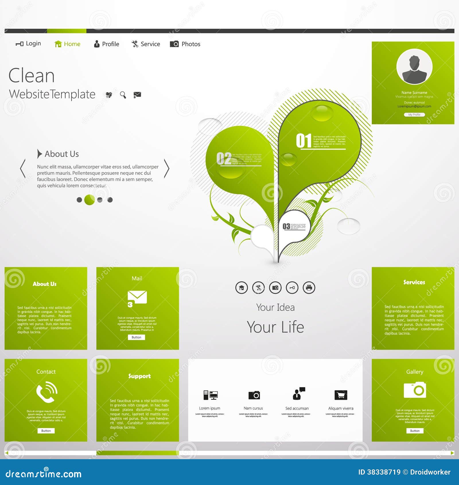 Modern green eco website stock vector. Illustration of environment ...