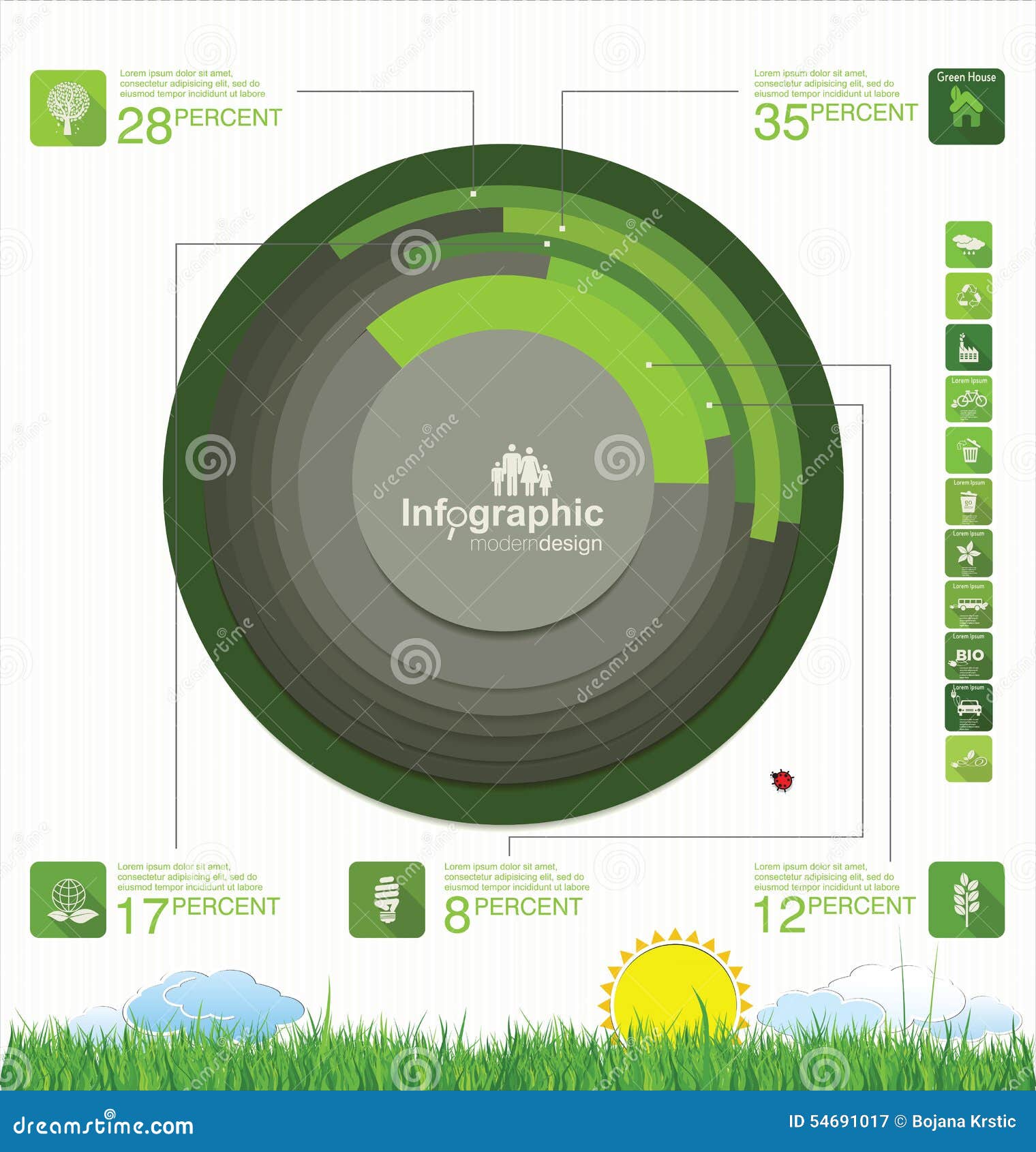 Modern Green Ecology Design Layout Stock Illustration - Illustration of ...