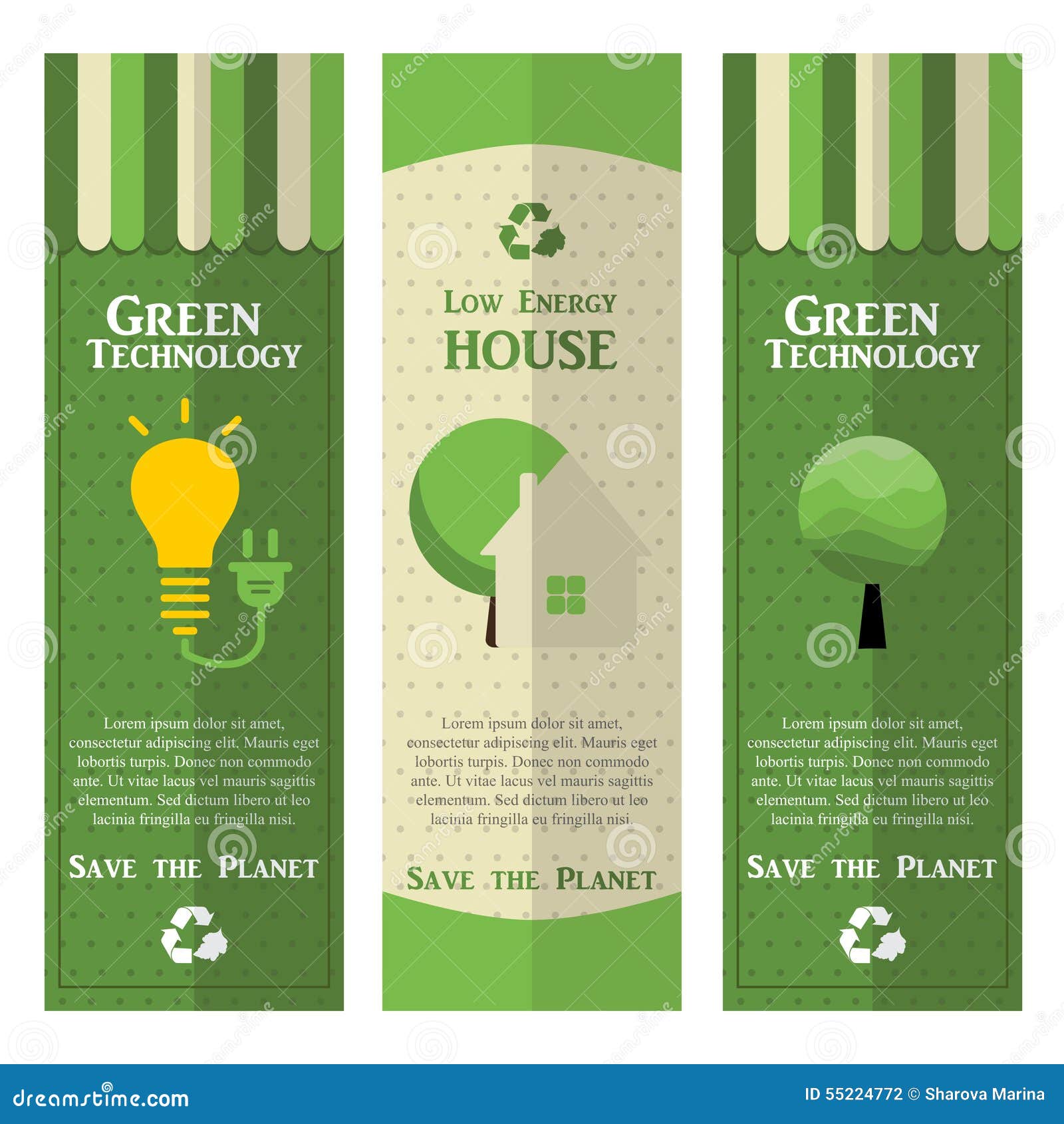 Modern Green Ecology Design Layout Stock Vector - Illustration of ...