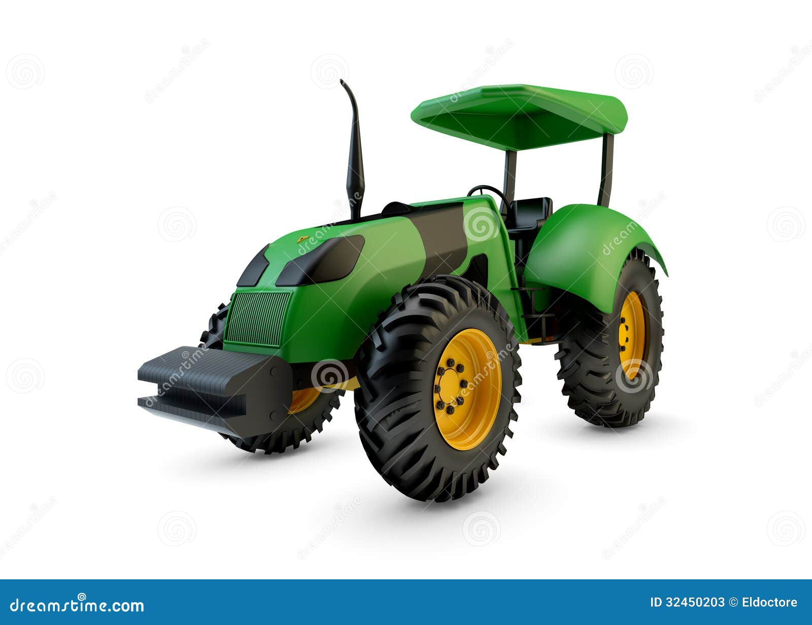 Modern green farm tractor stock illustration. Illustration of modern ...