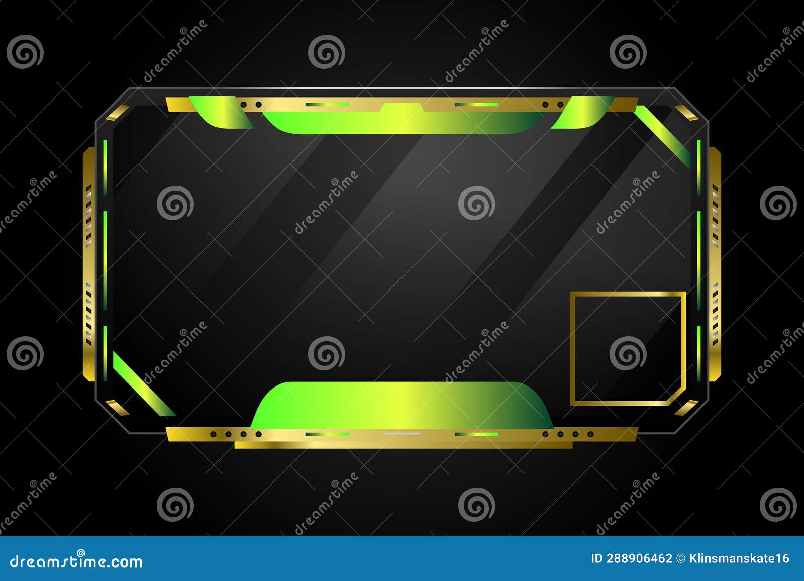 Modern Green Game Overlay Stream Panel Template Stock Vector ...