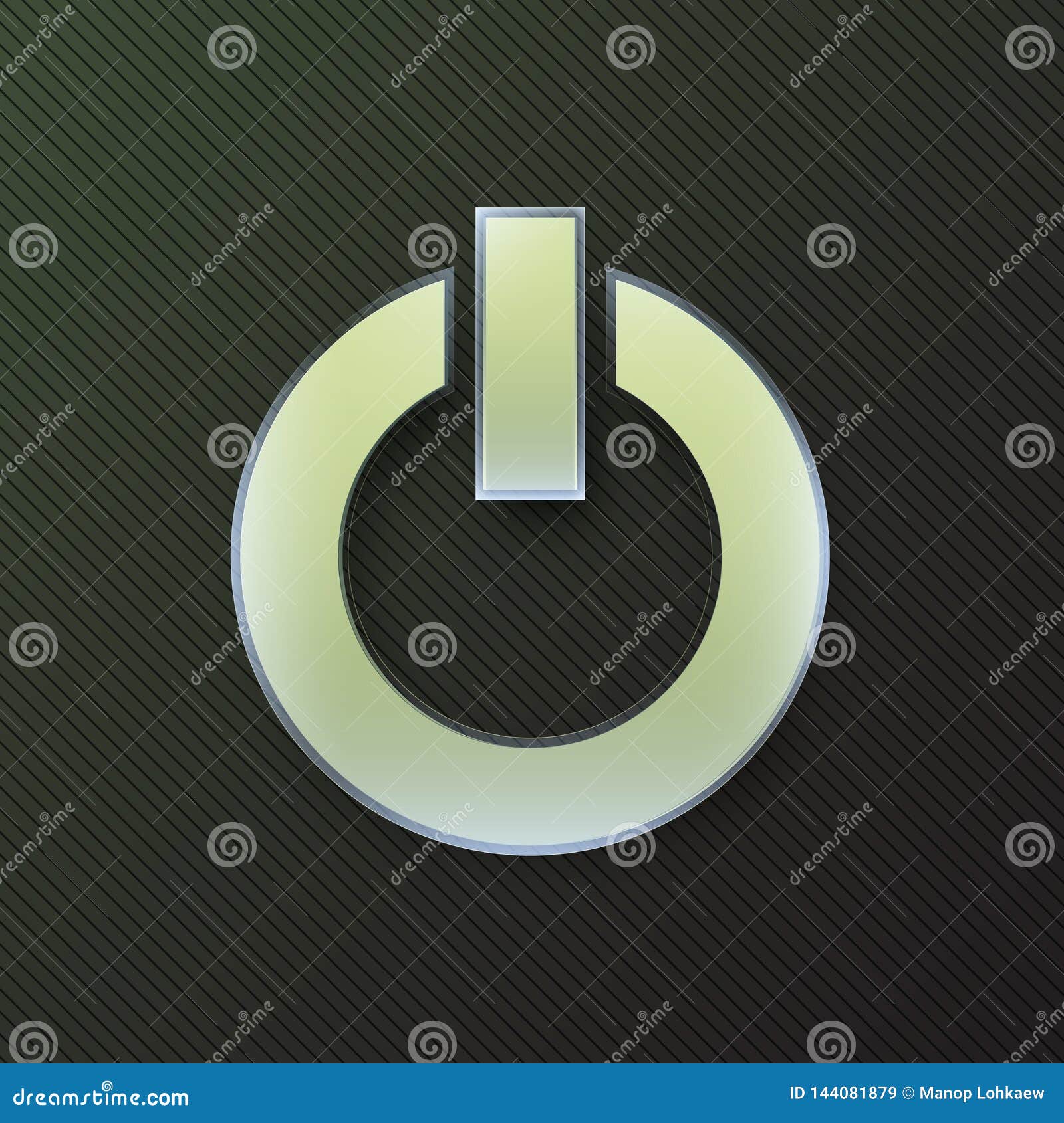 Modern Green Glossy Power Button Stock Vector - Illustration of energy ...