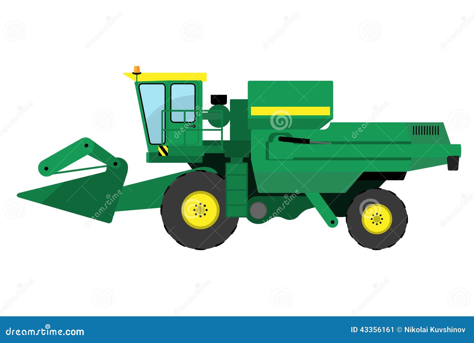 Green Harvester Cartoon Vector | CartoonDealer.com #47978127