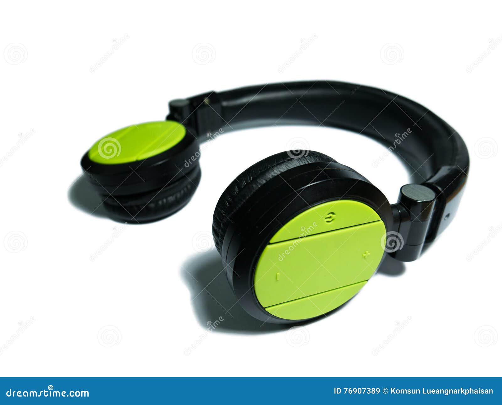 Modern Green Headphones Isolated on White Background Stock Image ...