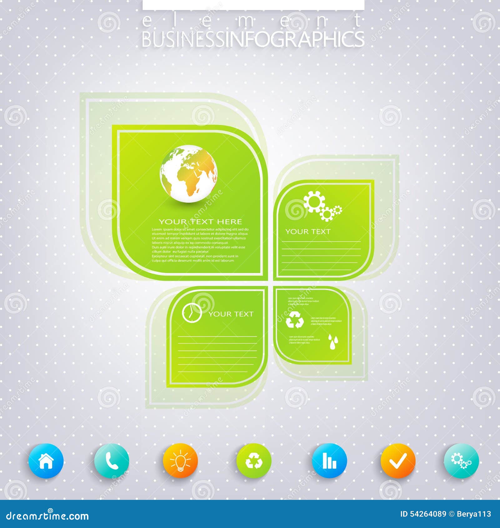 Modern Green Infographic Design with Place for Stock Vector ...