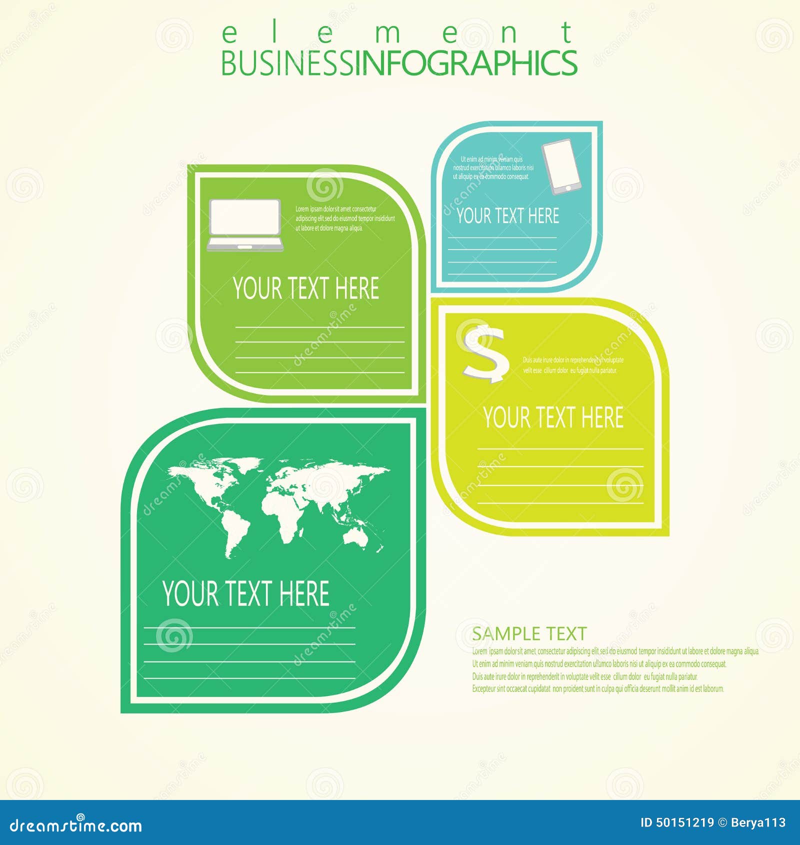 Modern Green Infographic Design . Vector Stock Vector - Illustration of ...