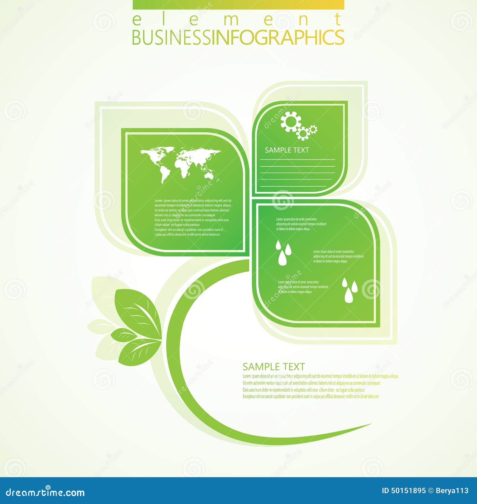 Green Infographic. Infographic Step By Step Template Vector ...