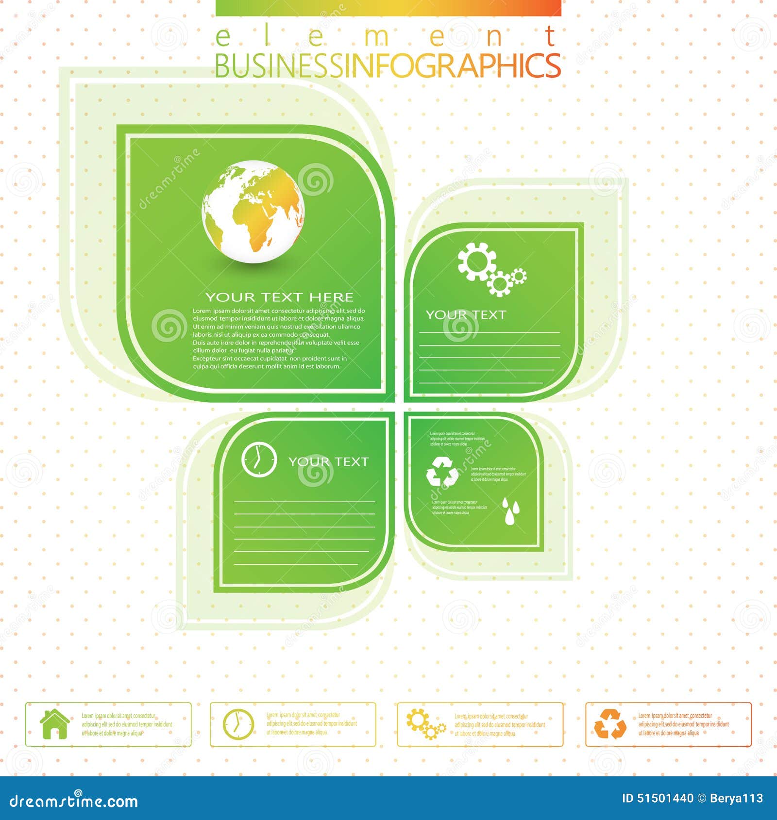 Modern Green Infographic Design. Vector Stock Vector - Illustration of ...