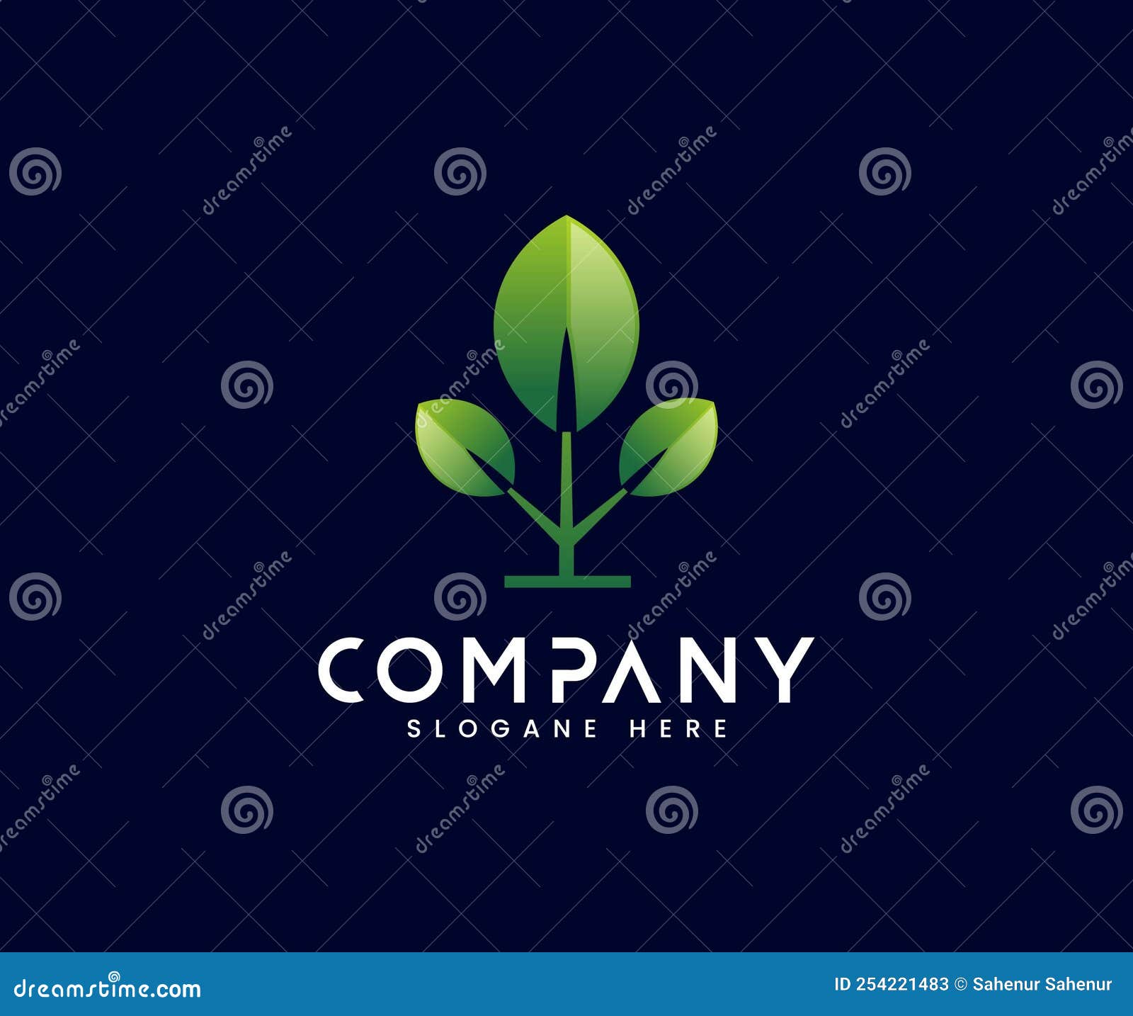 Modern Green Leaf Tree Logo Design Stock Vector - Illustration of wood ...