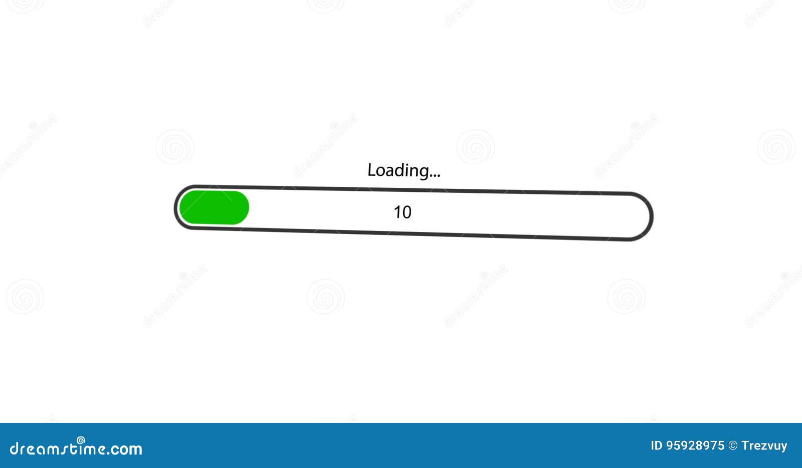 Modern Green Loading Bar on White Background Stock Illustration ...