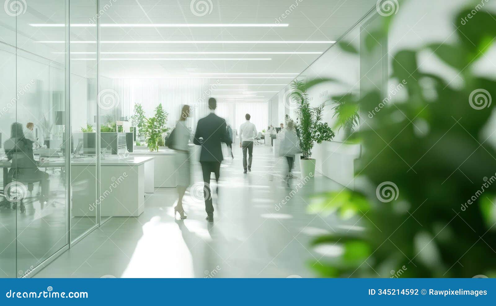 Green Office Concept. Business Man Character Working On Laptop In ...