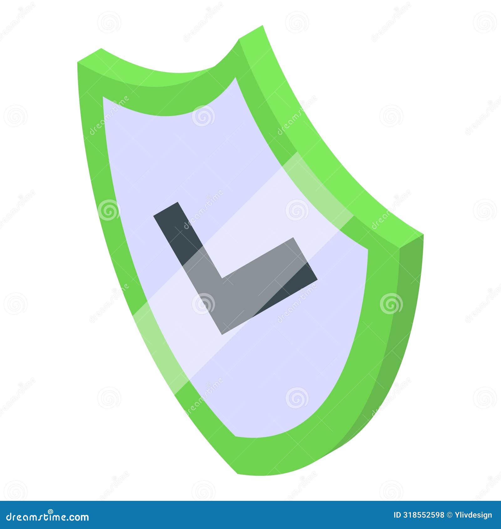 Modern Green Shield Icon with Check Mark Stock Illustration ...