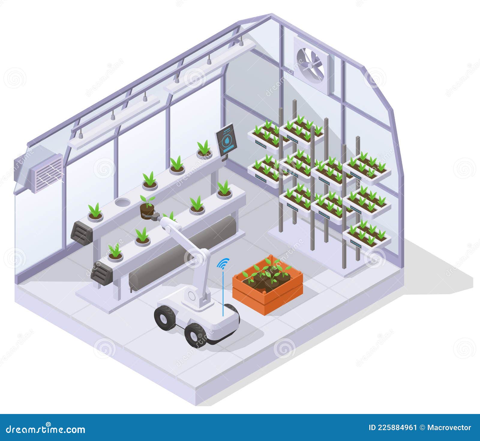 Greenhouse Isometric Flowchart Cartoon Vector | CartoonDealer.com ...