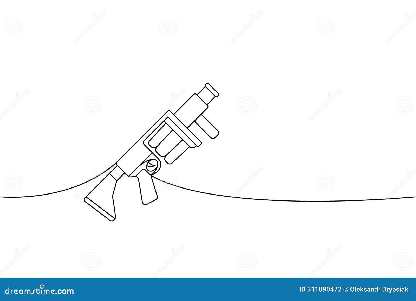 Modern Grenade Launcher One Line Continuous Drawing. Various Modern ...