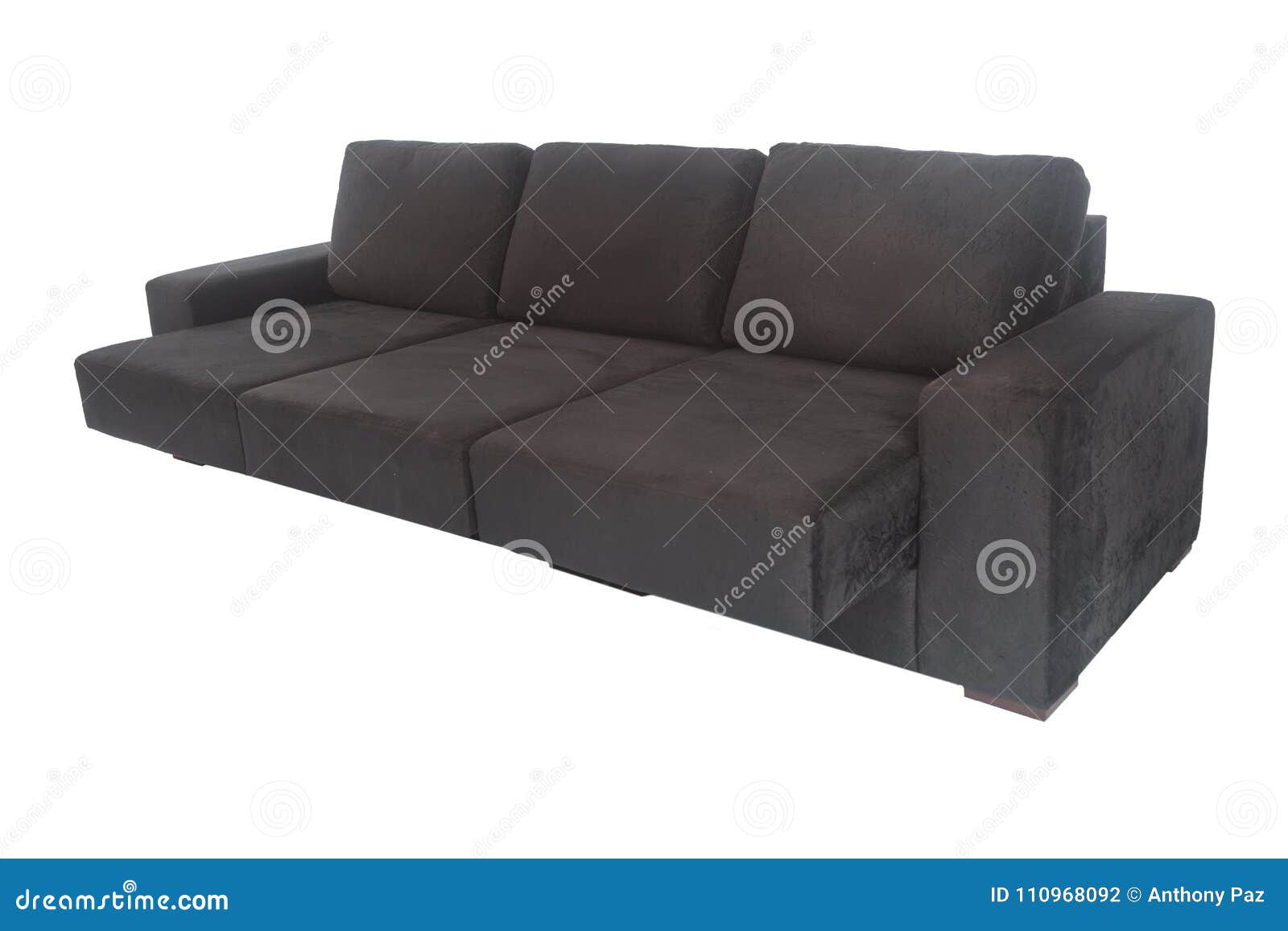 Modern Grey Graphite Suede Couch Sofa Isolated Stock Photo - Image of ...