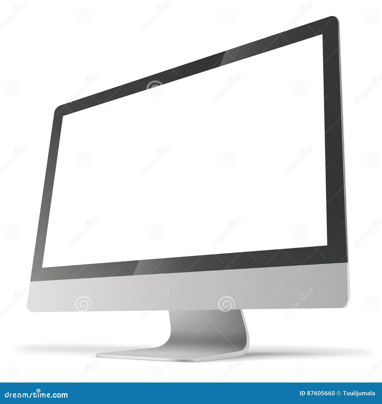 Modern Grey Metallic Blank Monitor Stock Vector - Illustration of ...