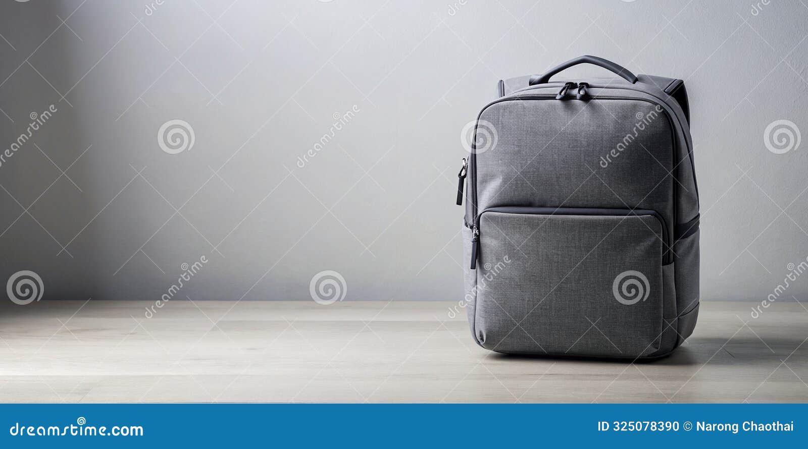 Modern Grey Minimalist Backpack on Display AI-Generated Content Stock ...