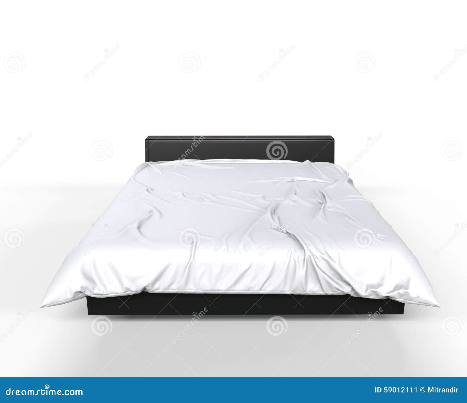 Modern Groot Bed - Witte Bladen - Front View Stock Illustratie ...
