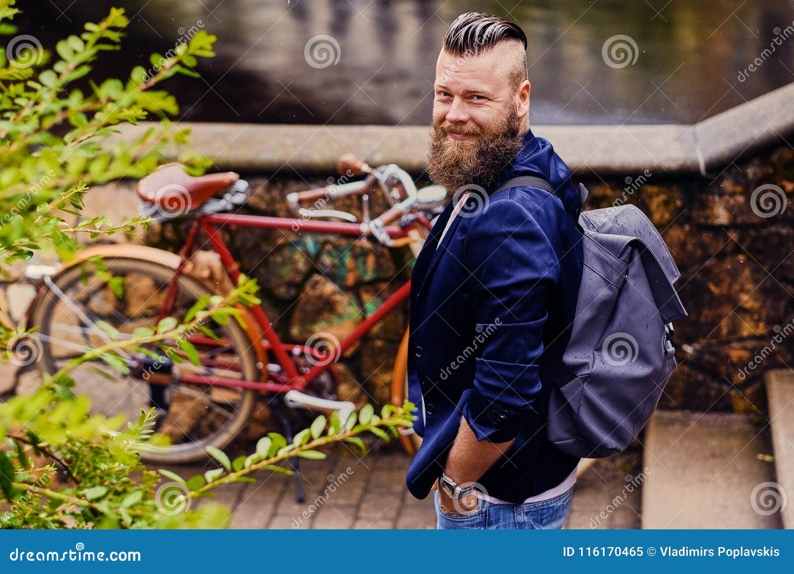 Modern Guy with Backpack. Back View Stock Image - Image of outdoor ...