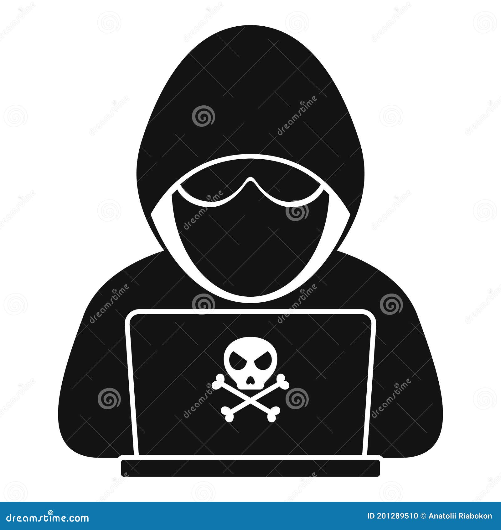 Modern Hacker Icon, Simple Style Stock Vector - Illustration of ...